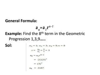 Geometric progression and geomatric mean | PPTX | Physics | Science