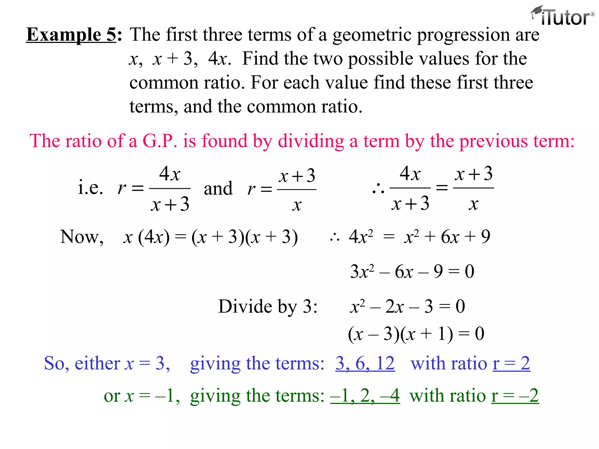 Geometric Progressions | PPT