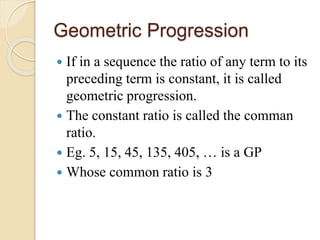 Geometric progressions | PPTX