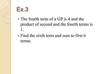 Geometric progressions | PPTX