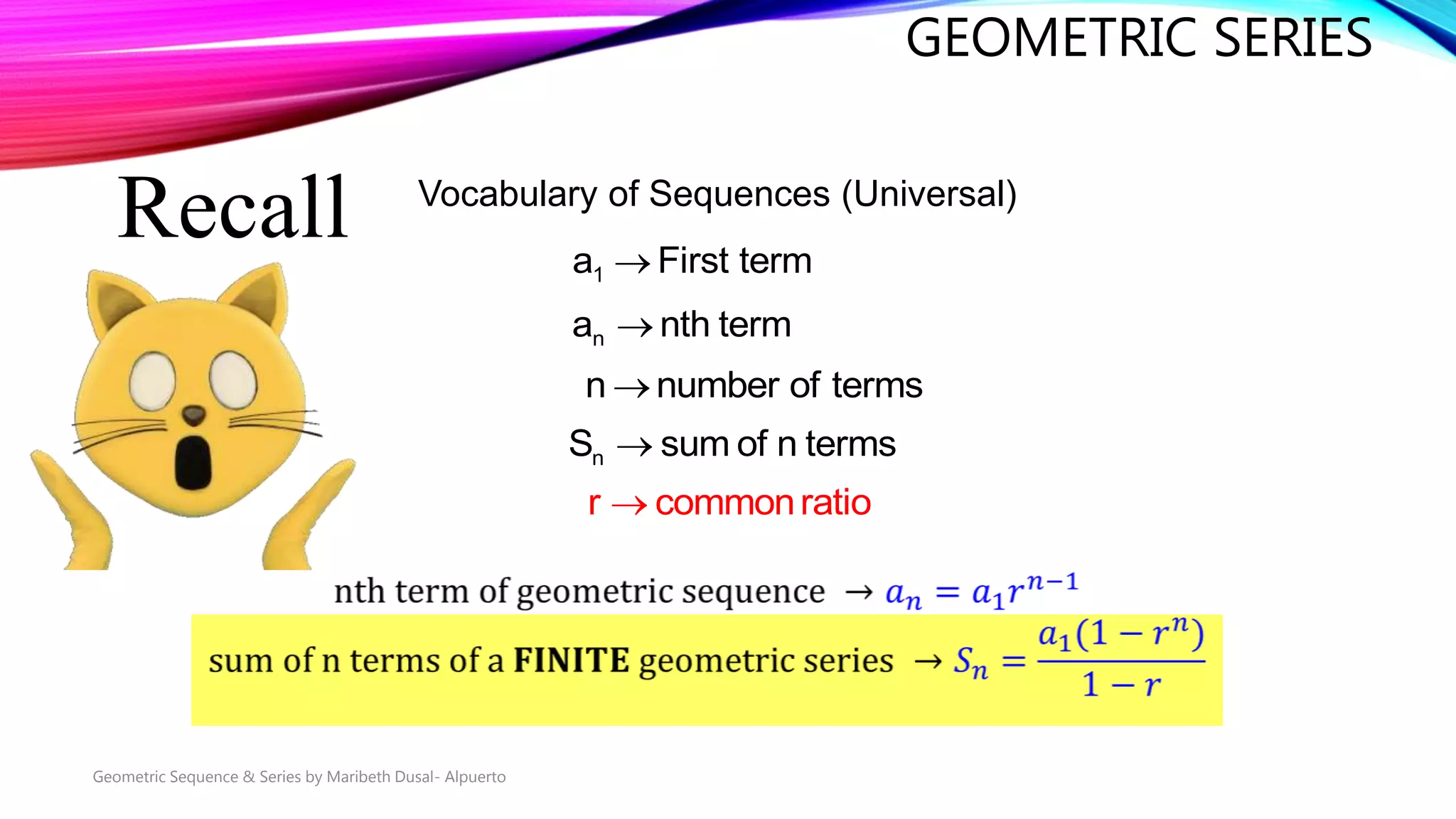 Geometric sequence and Series | PPTX