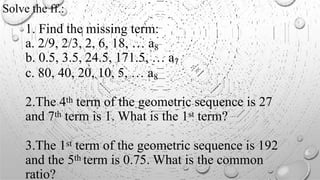 Geometric sequence | PPT