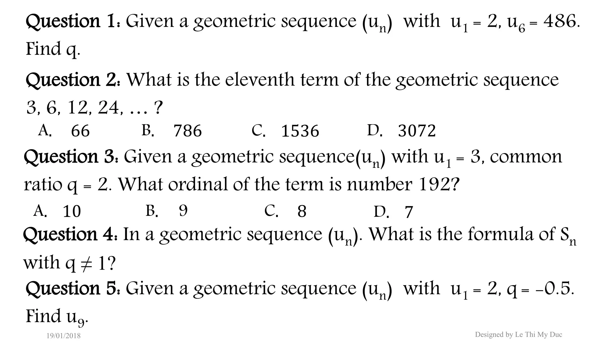 Geometric sequence 19012018 myduc_tranphu | PPT