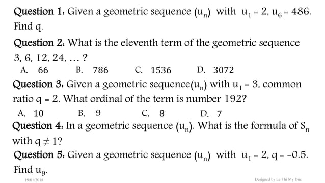 Geometric sequence 19012018 myduc_tranphu | PPT