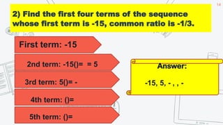 geometric sequence final.pptx Sequence and patterns | PPTX
