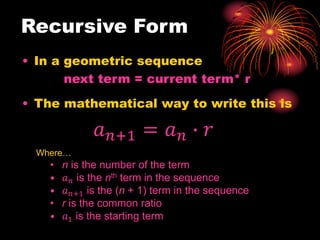 Geometric sequences | PPTX