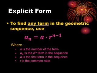 Geometric sequences | PPTX