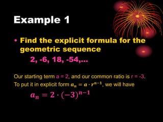 Geometric sequences | PPTX