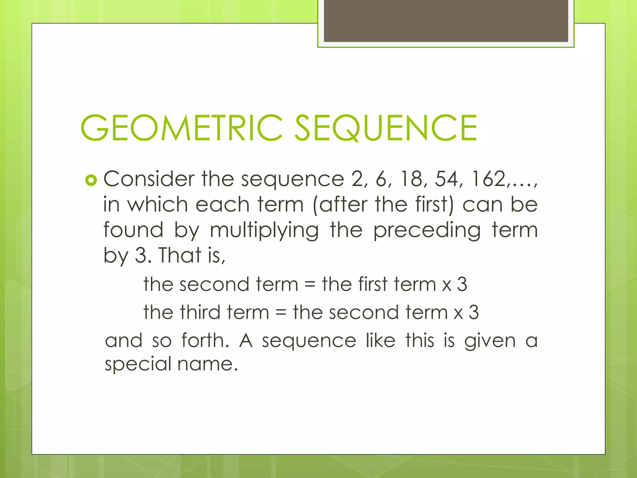 Geometric sequences and geometric means | PPTX