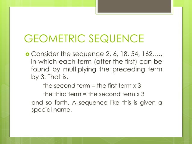 Geometric sequences and geometric means | PPTX