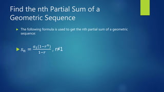 Geometric sequences and series | PPT