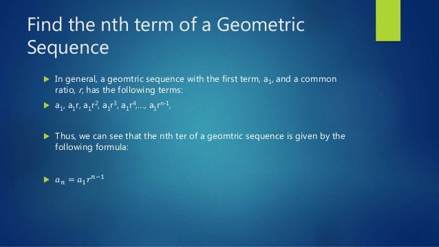 Geometric sequences and series