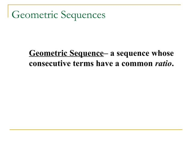 Geometric Sequences and Series for Math class | PPT