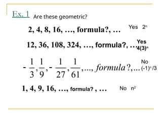 Geometric Sequences and Series for Math class | PPT