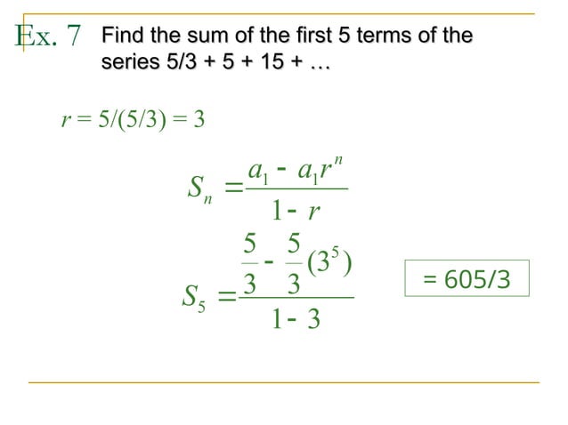 Geometric Sequences and Series for Grade 10 students .ppt | Physics ...