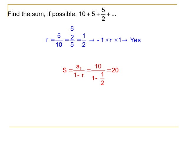 Geometric Sequences and Series for Grade 10 students .ppt | Physics ...