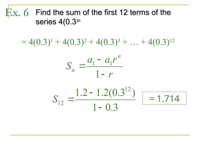 Geometric Sequences and Series and its applications | PPT