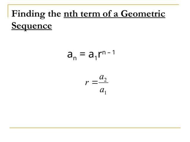 Geometric Sequences and Series and its applications | PPT