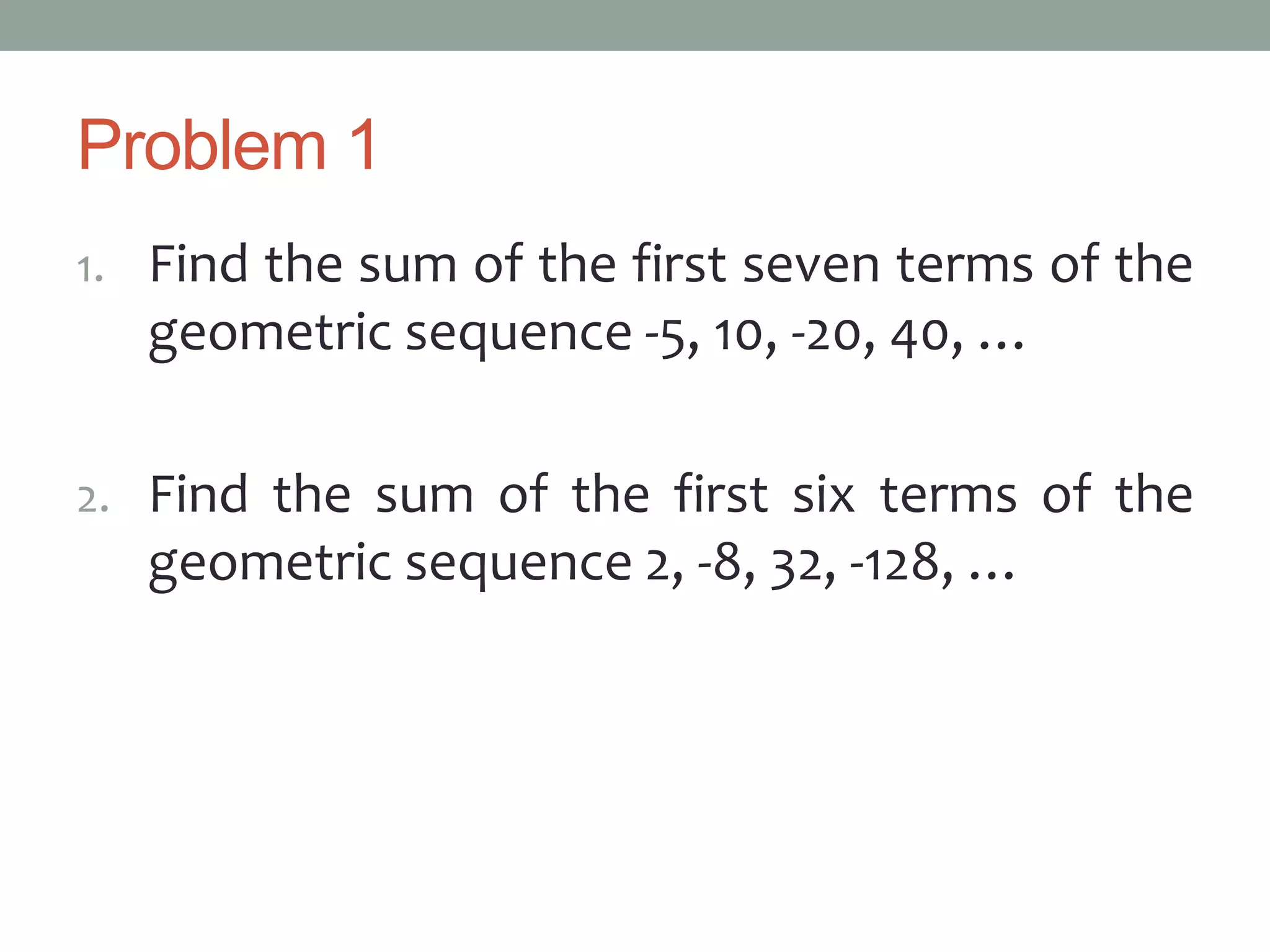 Geometric series | PPTX