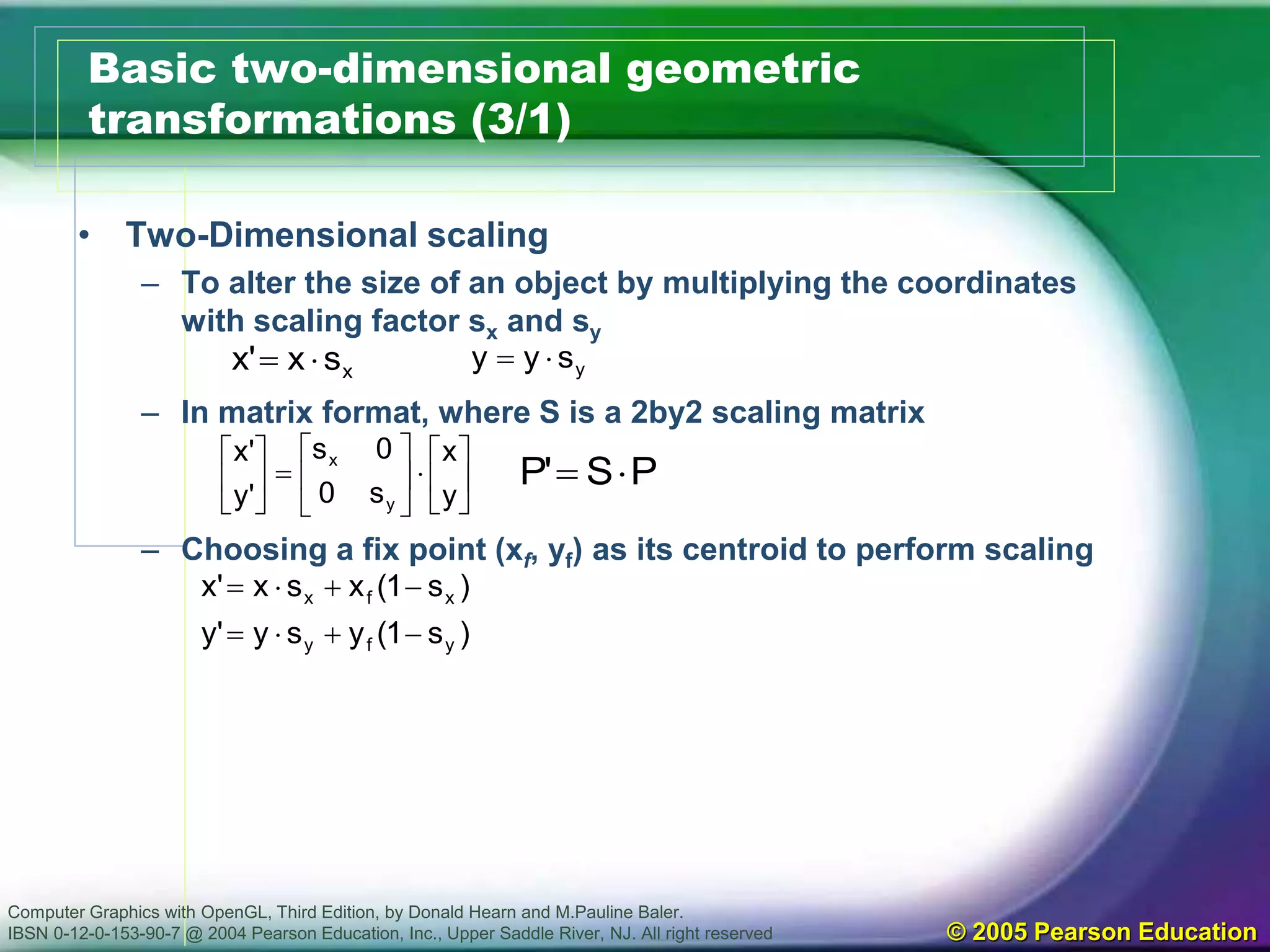 Geometric transformation 2d chapter 5 | PPTX | 3-D Graphics | Computer Software and Applications