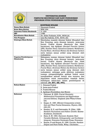 Geometri fraktal (kontrak kuliah) | PDF