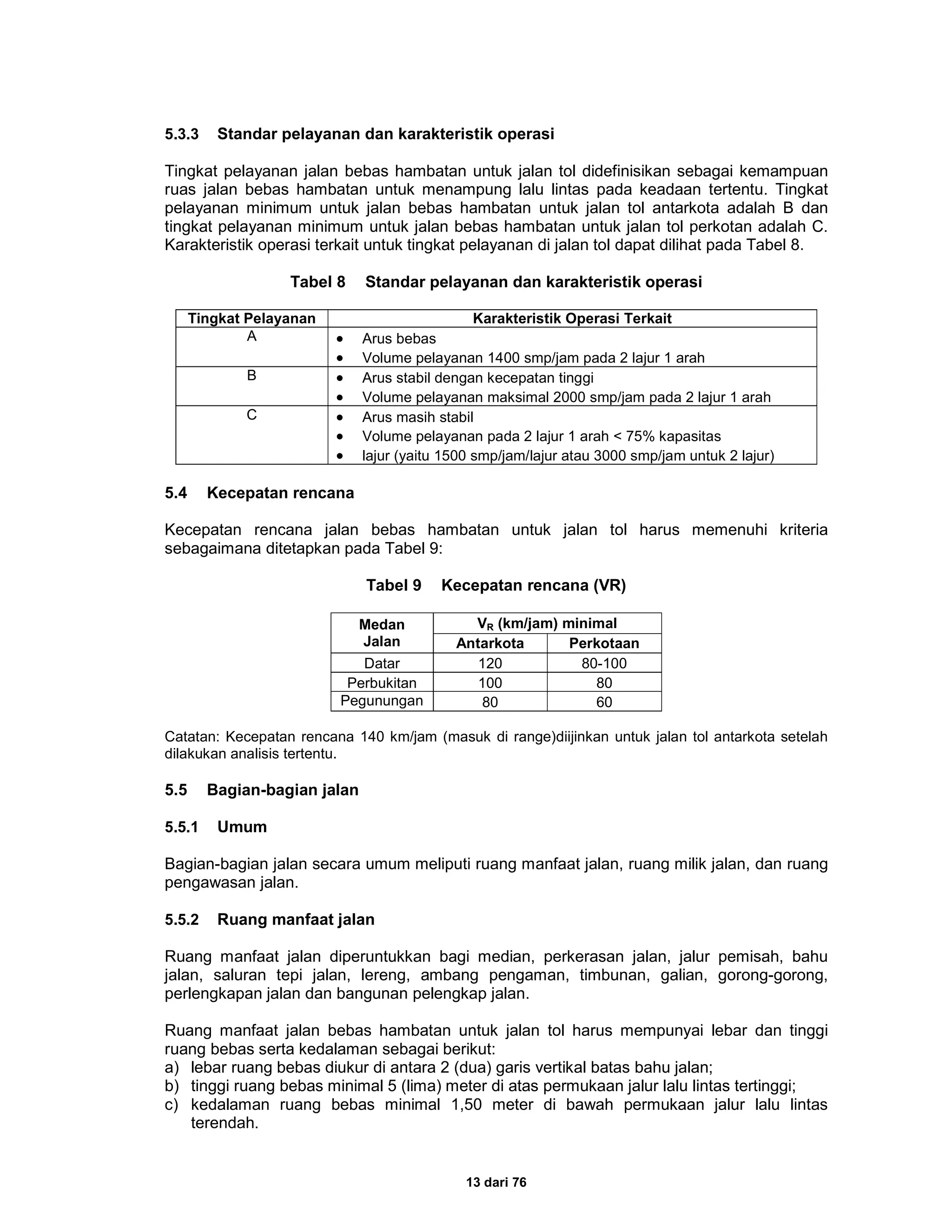 Geometri jalan bebas hambatan untuk jalan tol no 007 bm_2009 | PDF