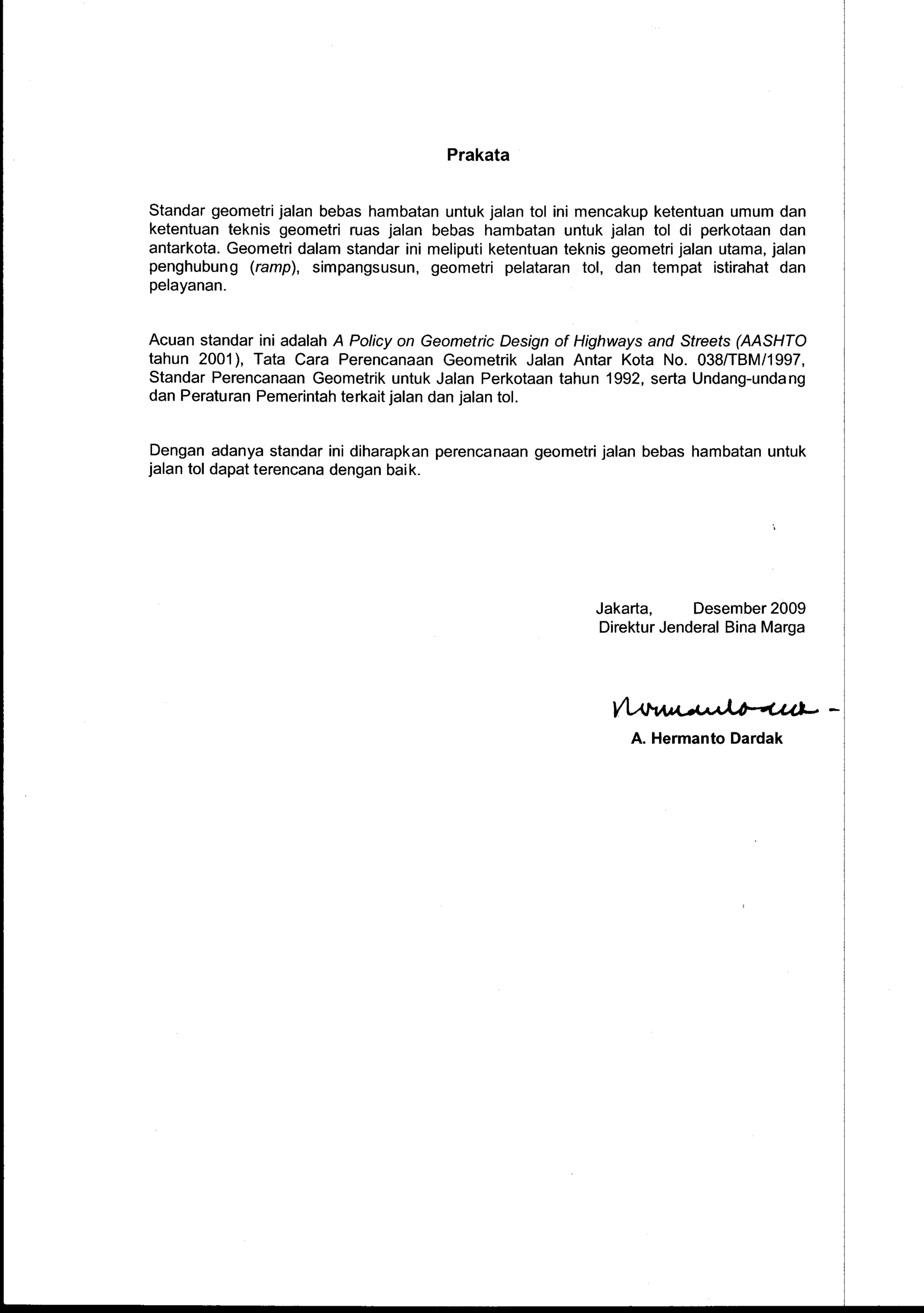 Geometri jalan bebas hambatan untuk jalan tol no 007 bm_2009 | PDF