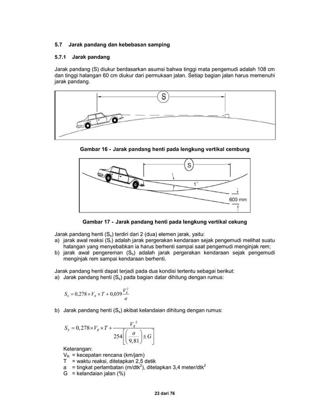 Geometri jalan bebas hambatan untuk jalan tol no 007 bm_2009 | PDF