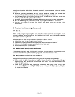 Geometri jalan bebas hambatan untuk jalan tol no 007 bm_2009 | PDF