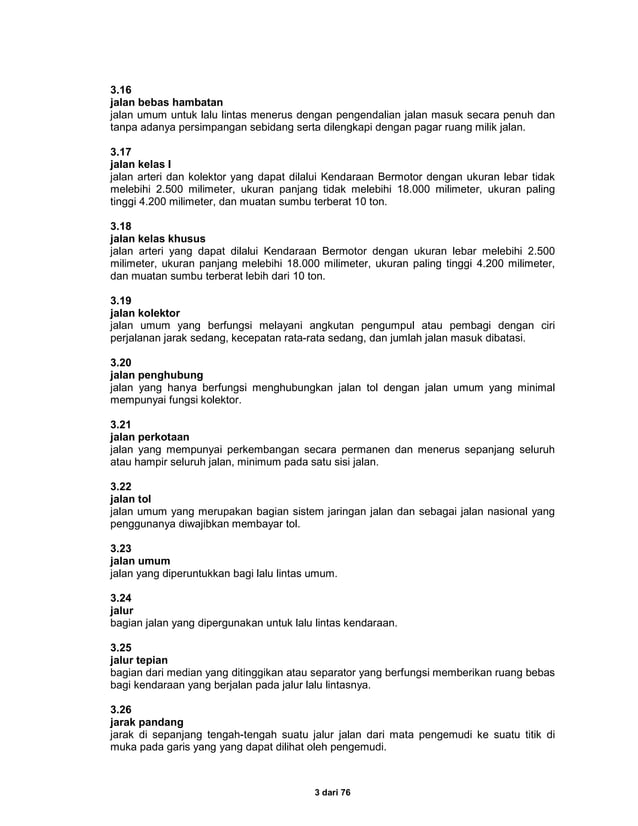 Geometri jalan bebas hambatan untuk jalan tol no 007 bm_2009 | PDF