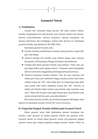Geometri netral (Neutral Geometry) | PDF