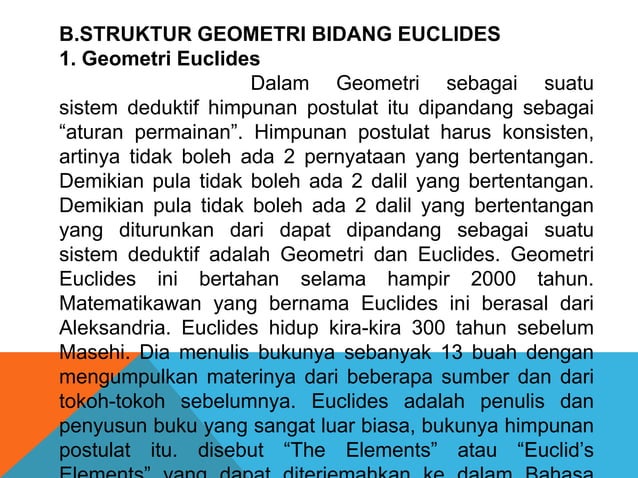 GEOMETRI SEBAGAI SISTEM DEDUKTIF, POSTULAT KESEJAJARAN EUCLIDES.pptx