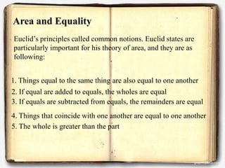 Geometry: Area and Equality & The Pythagorean Theorem Revisited | PPTX