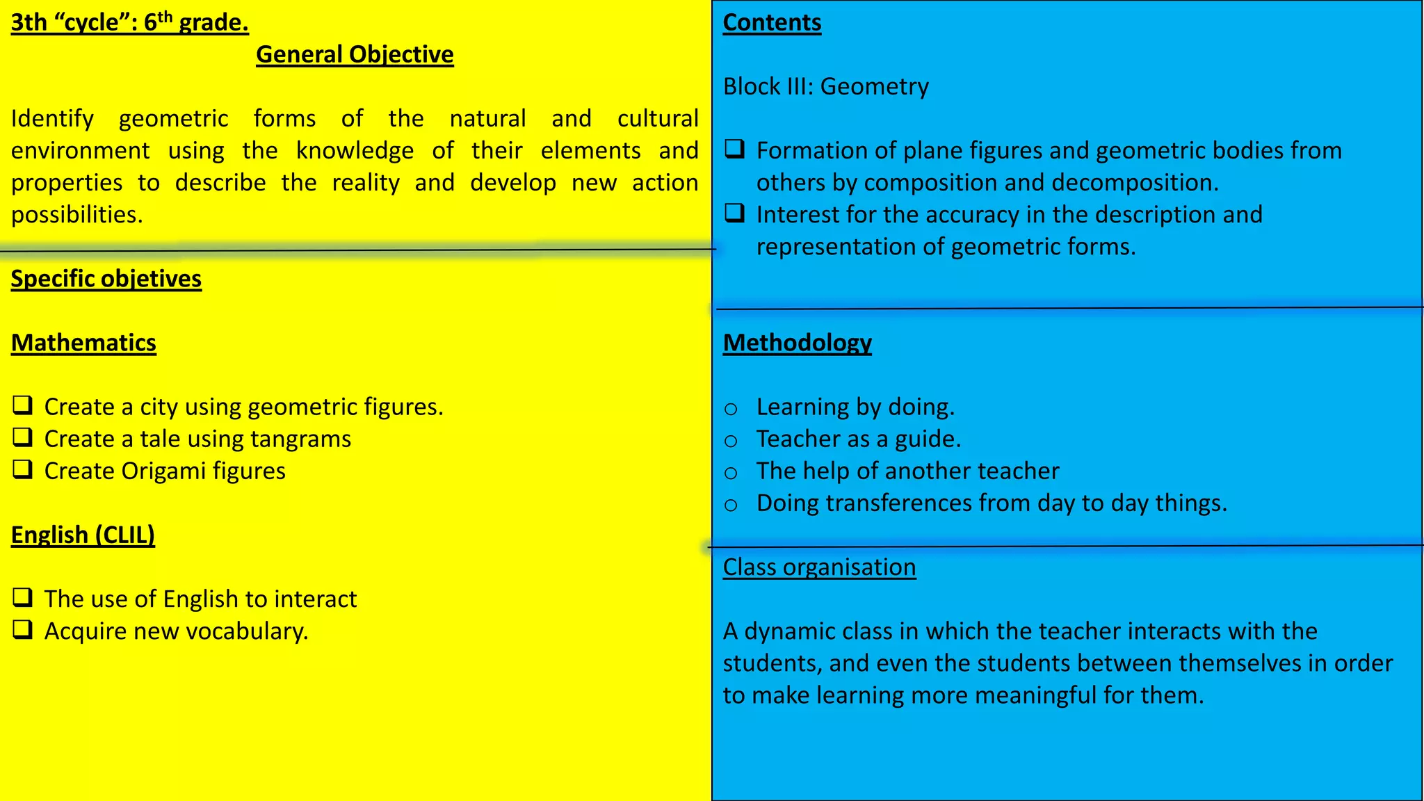 Didactic Unit of Maths. Geometry for Primary Education. | PPTX