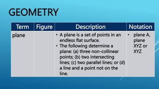 GEOMETRY-(Introduction/Important Terms/Examples) | PPTX