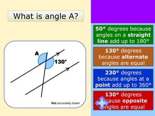Geometry -angles_-_parallel_lines_and_angle_facts_quiz | PPTX ...