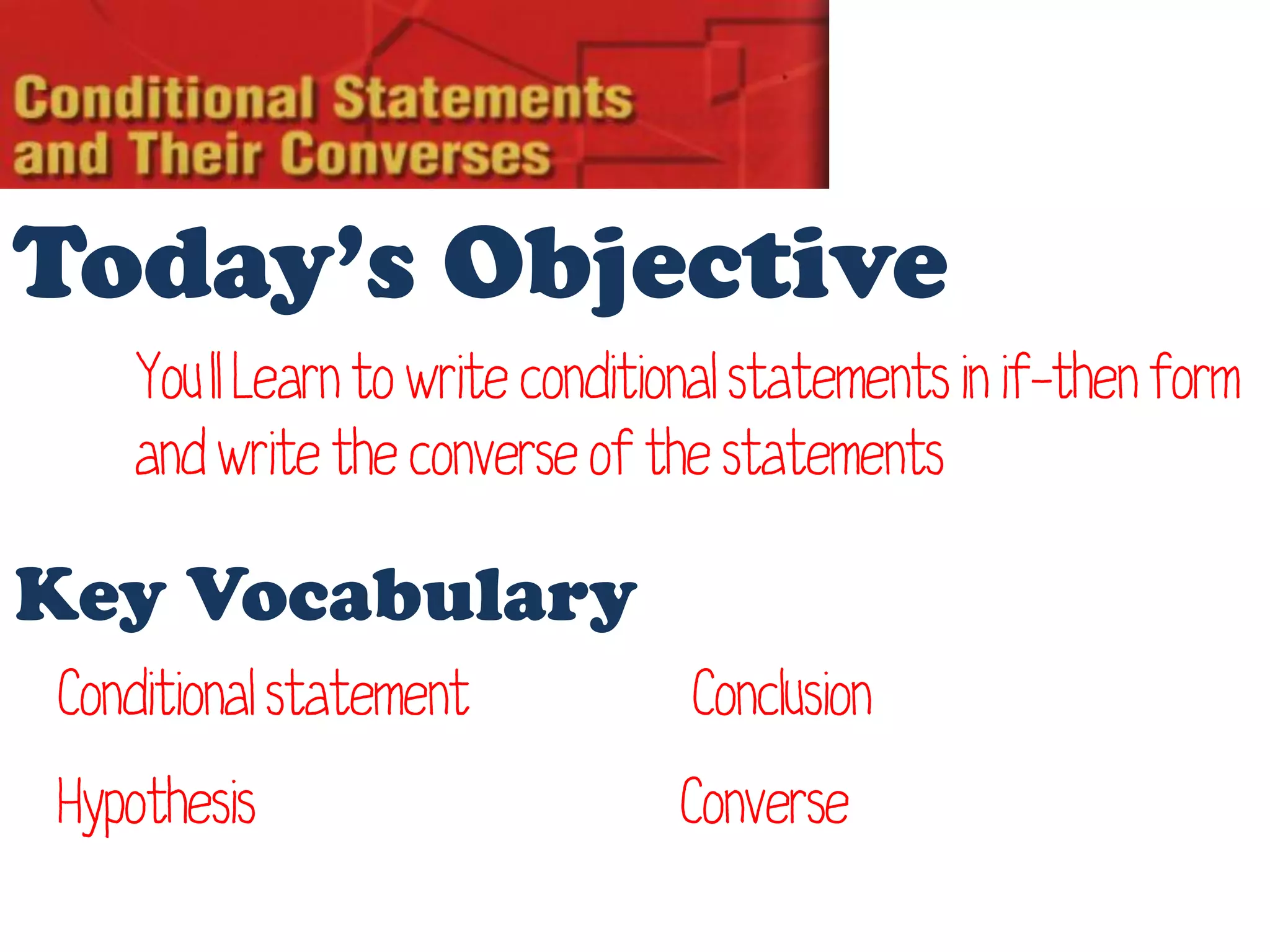 Geometry conditional statements and their converse | PDF | Physics ...