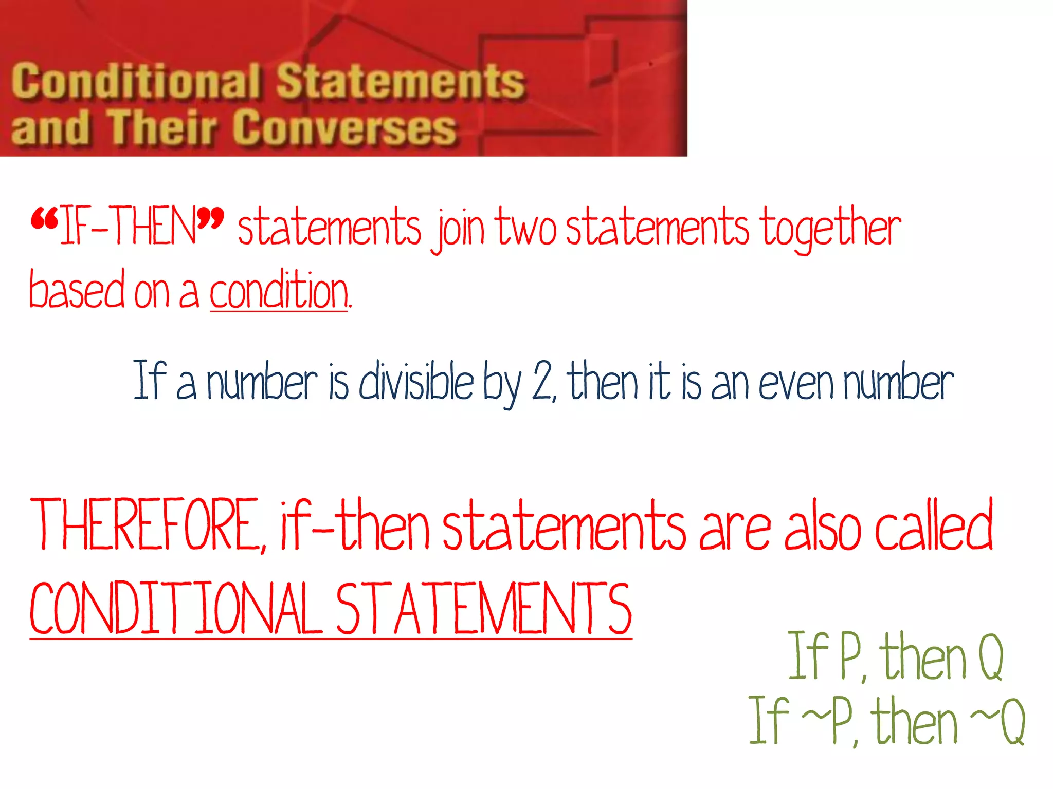Geometry Conditional Statements And Their Converse Pdf Physics Science