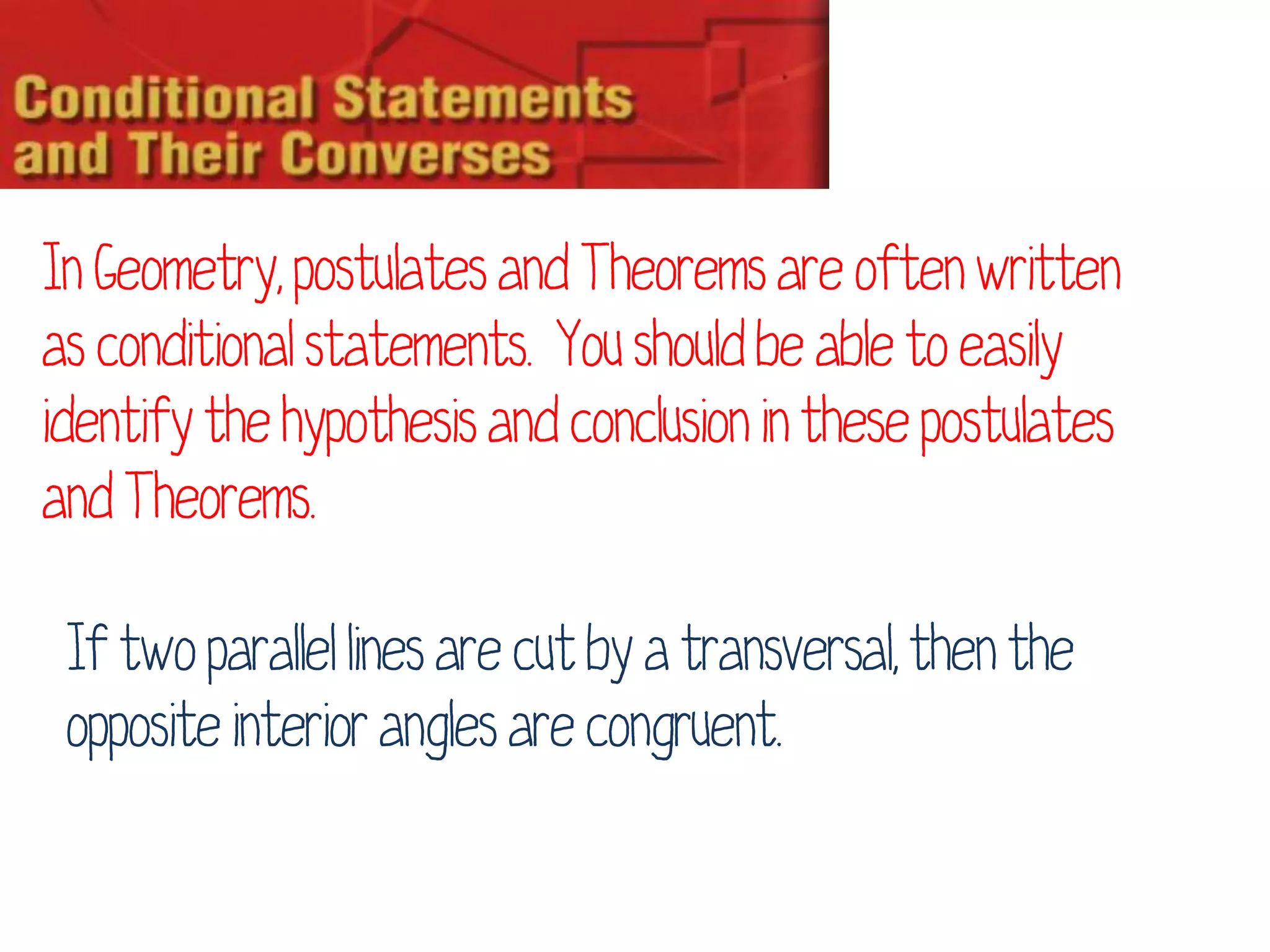 Geometry conditional statements and their converse | PDF | Physics ...