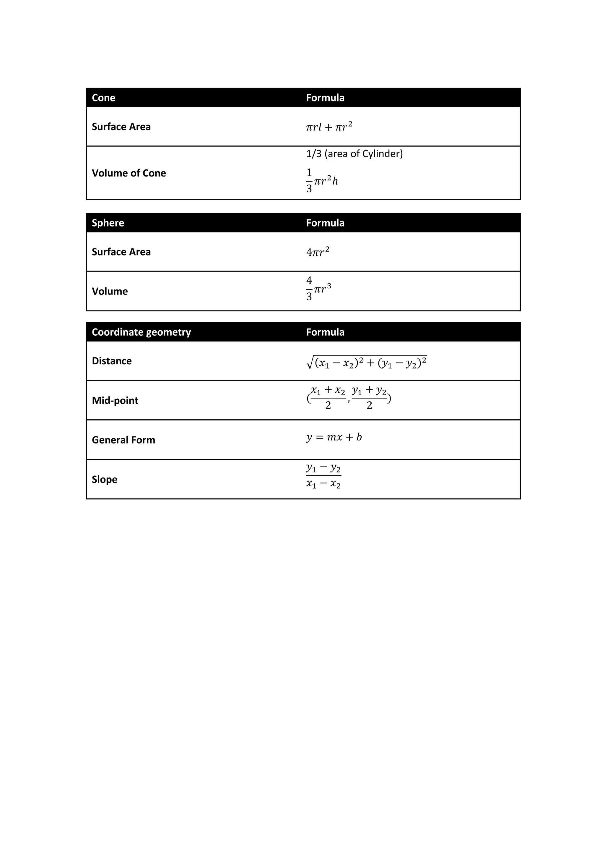 GMAT: Geometry Formulas | PDF