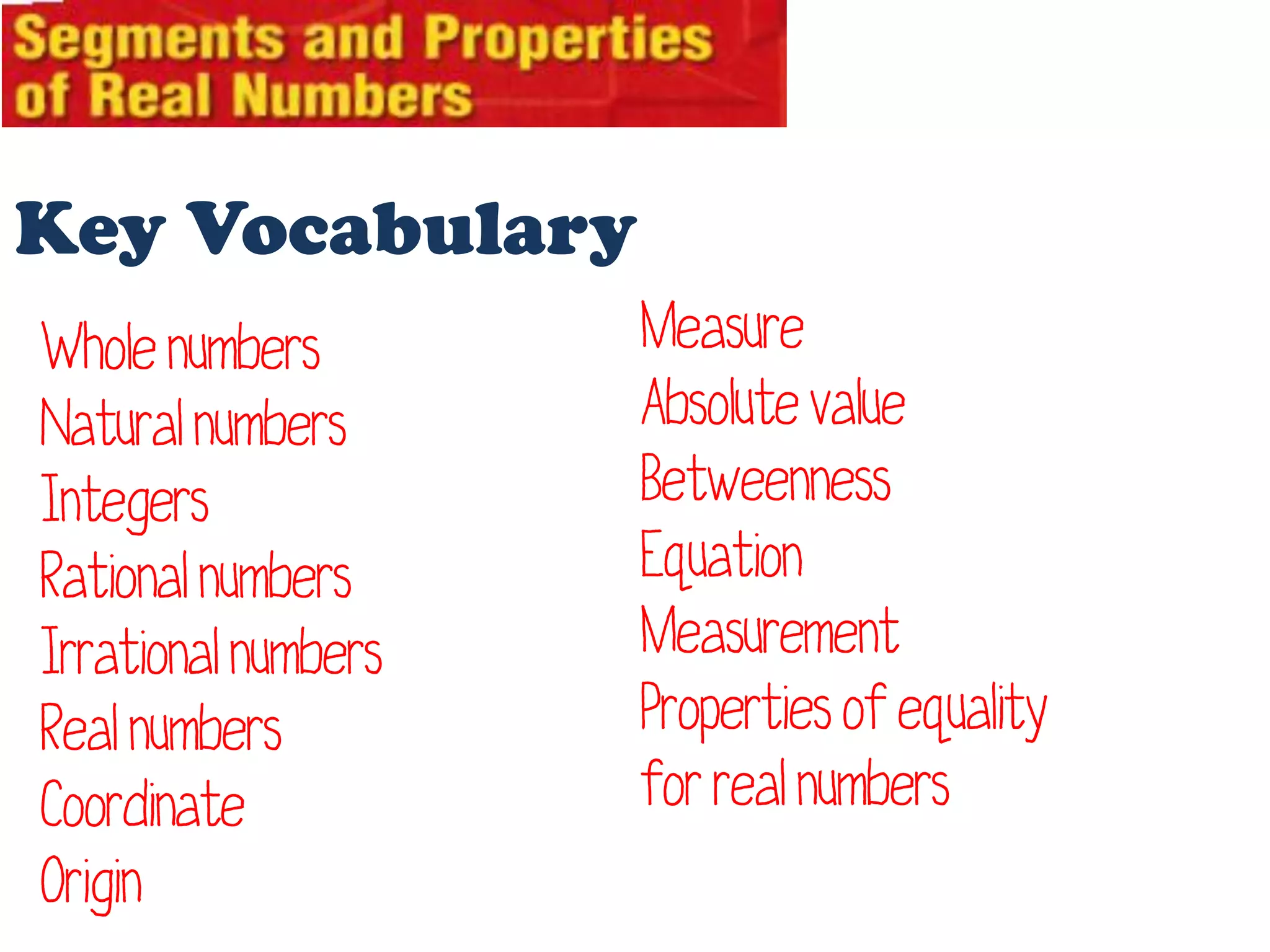 Geometry segments and properties of real numbers | PDF