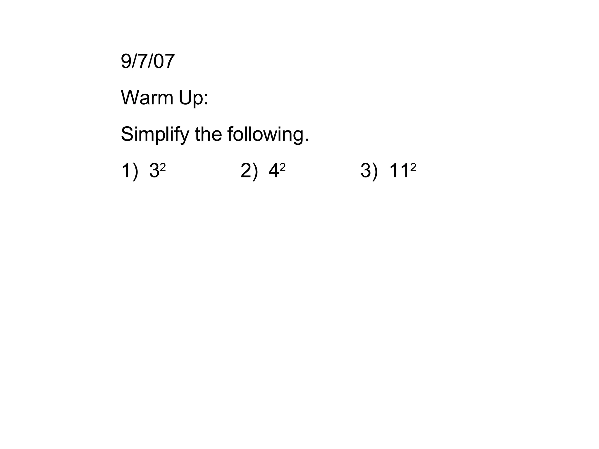 Geometry Warm Up, Sept 7 | PPT