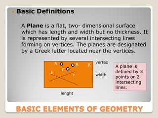 Geometry 1 basic definitions | PPT