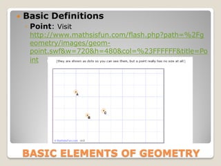 Geometry 1 basic definitions | PPT