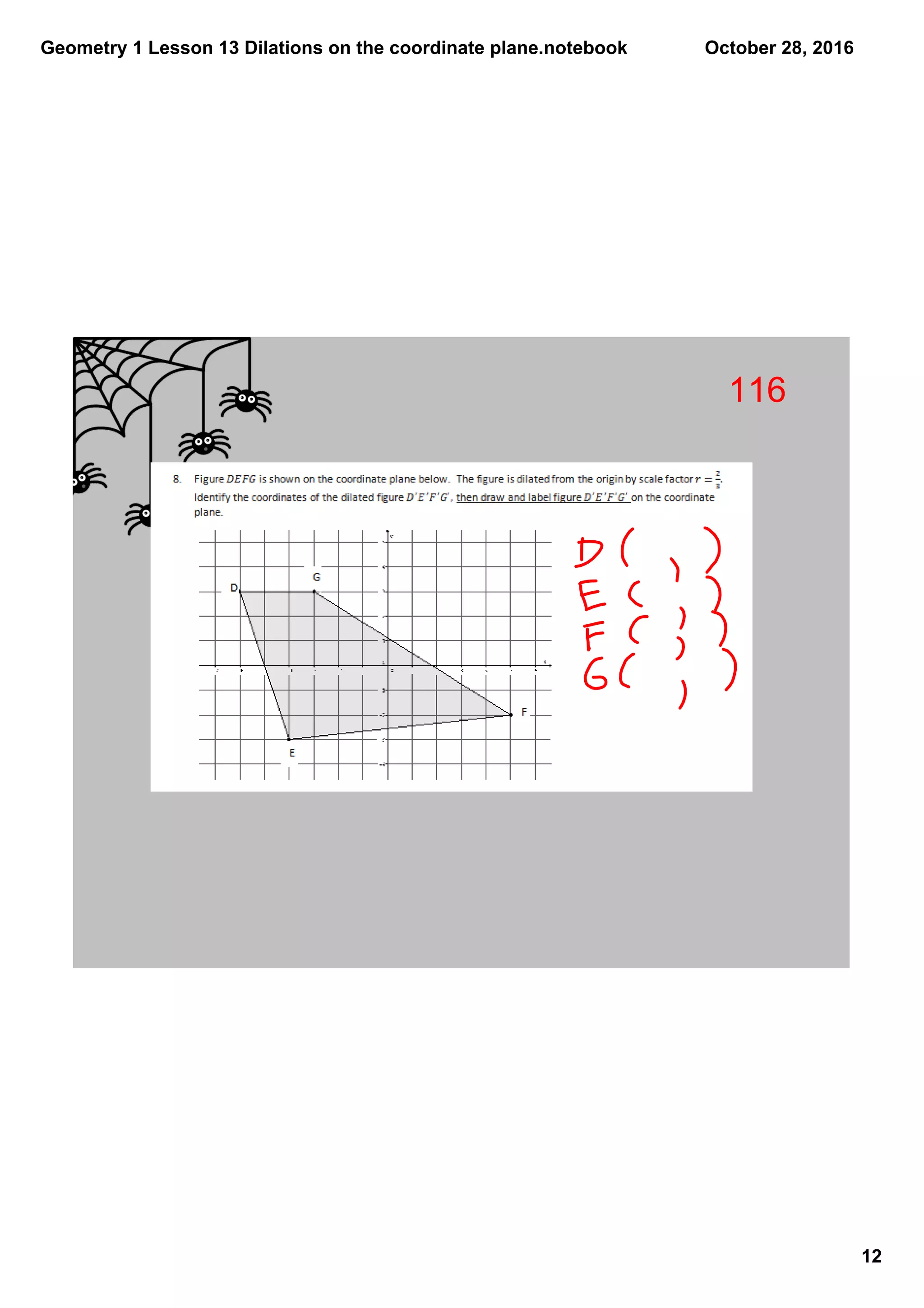 Geometry 1 lesson 13 dilations on the coordinate plane | PDF
