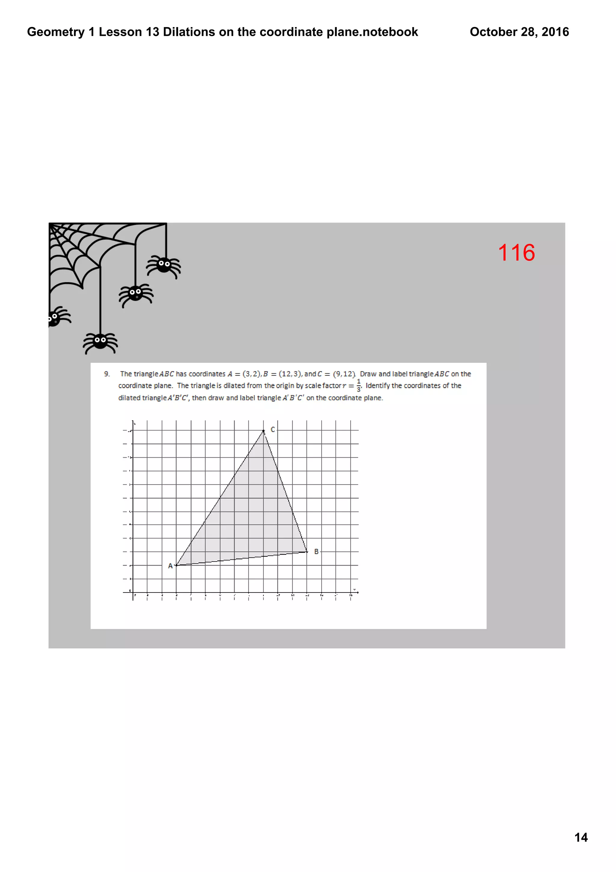 Geometry 1 lesson 13 dilations on the coordinate plane | PDF