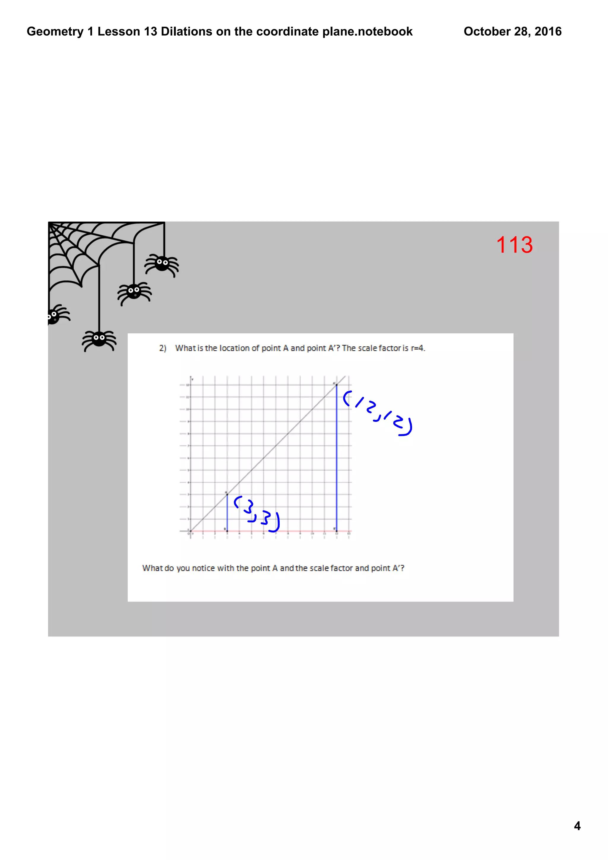 Geometry 1 lesson 13 dilations on the coordinate plane | PDF
