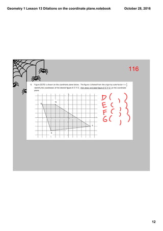 Geometry 1 lesson 13 dilations on the coordinate plane | PDF