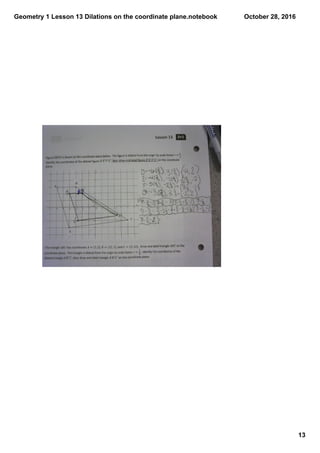 Geometry 1 lesson 13 dilations on the coordinate plane | PDF