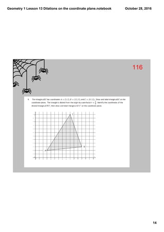 Geometry 1 lesson 13 dilations on the coordinate plane | PDF
